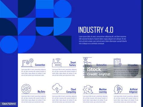 아이콘이 있는 인더스트리 40 컨셉 벡터 라인 인포그래픽 디자인 8 프레젠테이션 배너 워크플로 레이아웃 플로우 차트 등을 위한