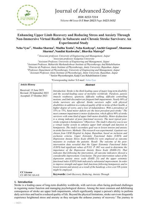 Pdf Enhancing Upper Limb Recovery And Reducing Stress And Anxiety