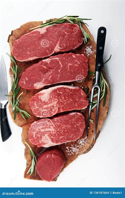 Steak Raw Barbecue Rib Eye Steak Dry Aged Wagyu Entrecote Steak Stock