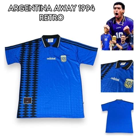 Jual JERSEY BOLA RETRO ARGENTINA AWAY 1994 GRADE ORI IMPORT Shopee