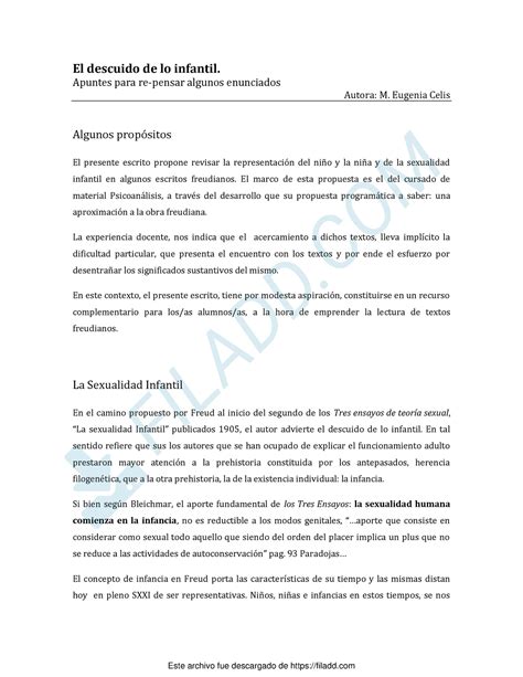 El Descuido De Lo Infantil 1 Celis Unidad 5 El Descuido De Lo