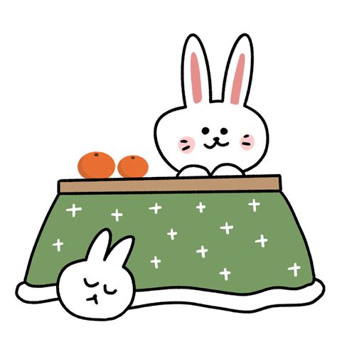 こたつに入ったうさぎのイラスト Onwaイラスト