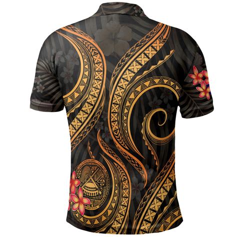 American Samoa Polo Shirt American Samoa Flag Seal Tentacle Plumeria