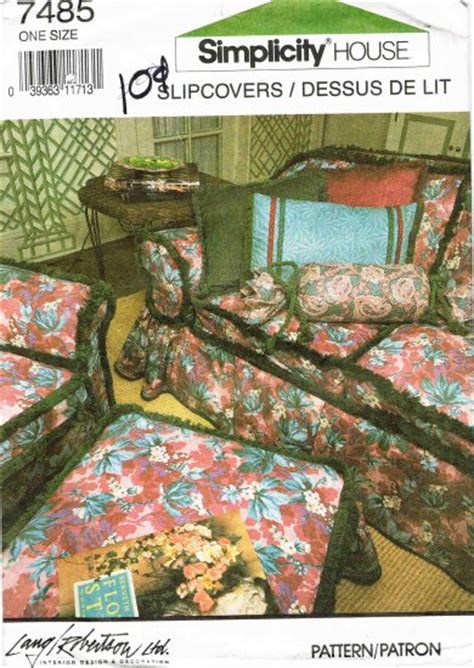 Simplicity House Sewing Pattern 7485 Slipcovers Slipcover Chair Ottoman
