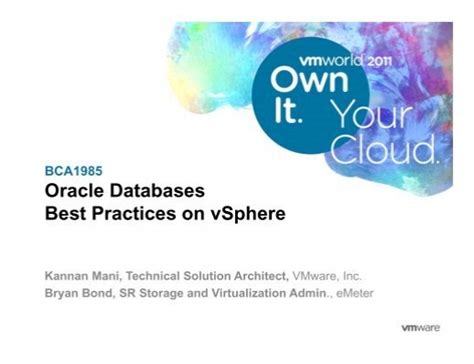 Oracle Databases Best Practices On Vsphere Vmware Communities