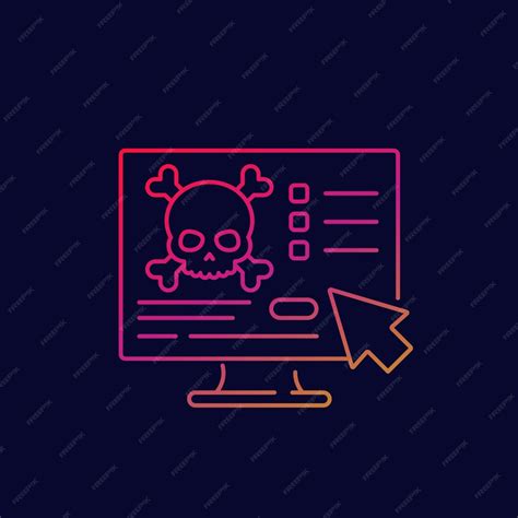 Premium Vector Malware Or Security Threat Thin Line Icon