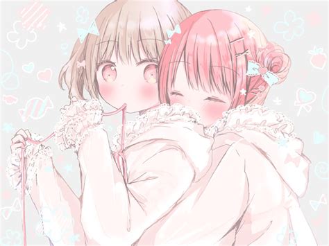 Safebooru 2girls Bangs Blush Closed Eyes Eyebrows Visible Through