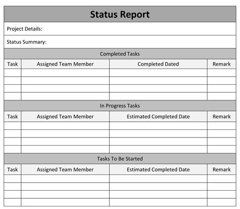 Project Status Report Sample Progress Report Template