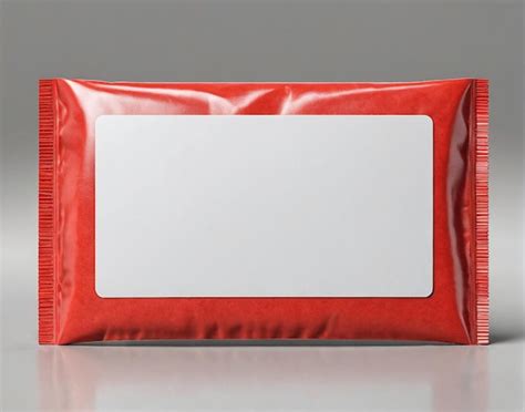 Premium Photo A Red Packet With A Blank Label On It