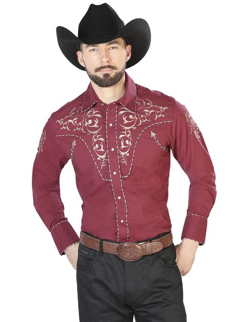 Camisa Vaquera Bordada Manga Larga Western Shirt En 2024 Camisa De Mezclilla Hombre Camisas