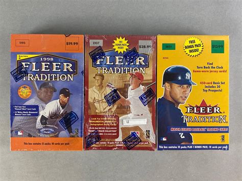 1998 99 And 2001 Fleer Tradition Baseball Factory Sealed Boxes Auction