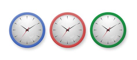 Set Of Color Clocks Vector Illustration 16400925 Vector Art At Vecteezy