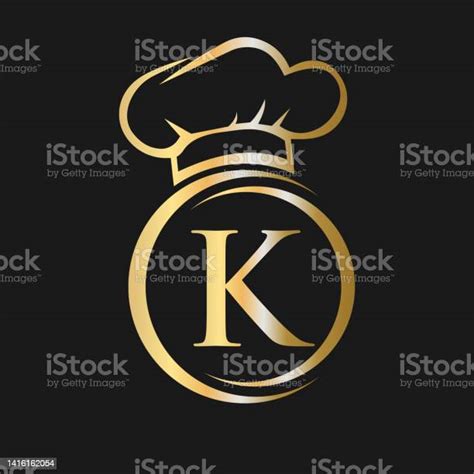 초기 편지 K 레스토랑 로고 템플릿 레스토랑 로고 컨셉과 셰프 모자 심볼 벡터 사인 고급 요리에 대한 스톡 벡터 아트 및 기타 이미지 고급 요리 그릇 디자인 Istock