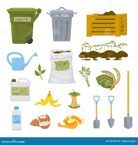 Compost Composting Flat Composition Cartoon Vector