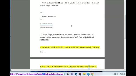 Launch Microsoft Edge Without Extensions Youtube