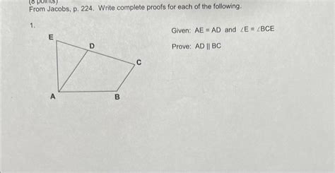 Solved From Jacobs P 224 Write Complete Proofs For Each