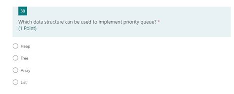 Solved 30 Which Data Structure Can Be Used To Implement