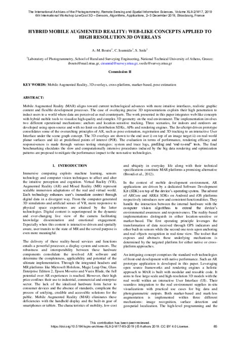 Pdf Hybrid Mobile Augmented Reality Web Like Concepts Applied To