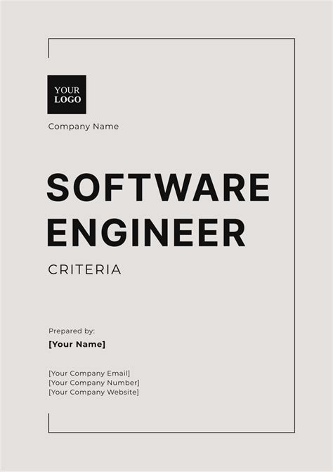 Free Software Engineer Criteria Template To Edit Online