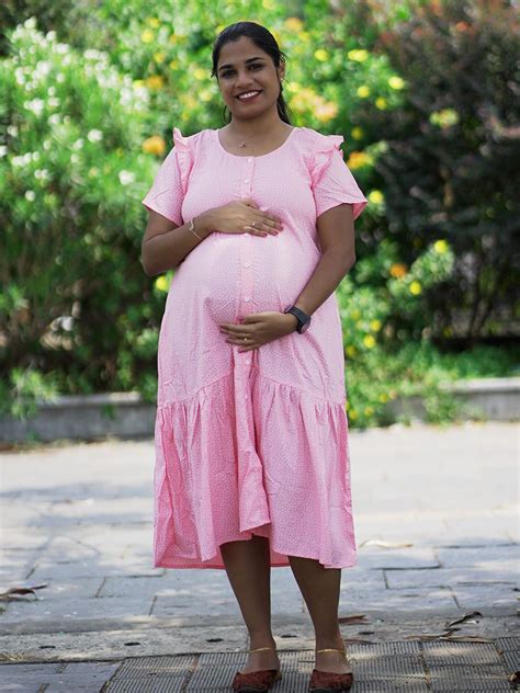 Maternity Short Night Gown Dola Pink