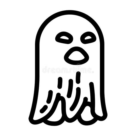 Spooky Ghost Line Icon Vector Illustration Stock Vector Illustration