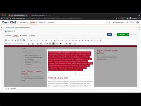 Editing Pages In Omni CMS YouTube