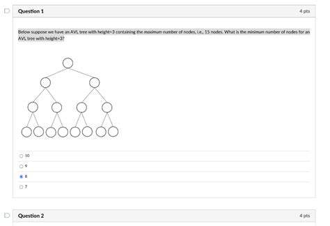 Solved Question 1 4 Pts Below Suppose We Have An Avl Tree