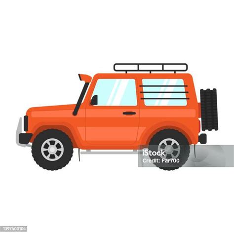 Ikon Suv Kendaraan Ekspedisi Offroad Siluet Warna Tampilan Samping