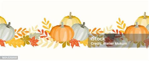 가을 호박과 외딴 배경에 있는 나뭇잎의 매끄러운 손으로 그린 테두리 추수감사절에 대한 스톡 벡터 아트 및 기타 이미지 추수감사절 배경 주제 가을 Istock