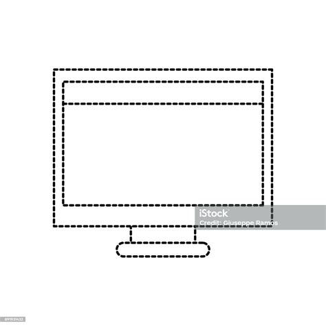 dotted shape computer technology with screen and webside design stock