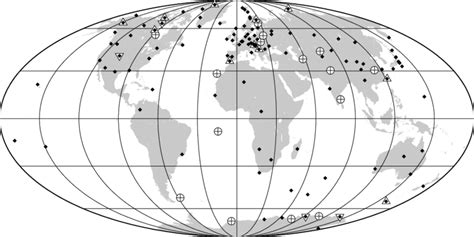 The 112 Observatories Used In The Secular Variation Model Download Scientific Diagram