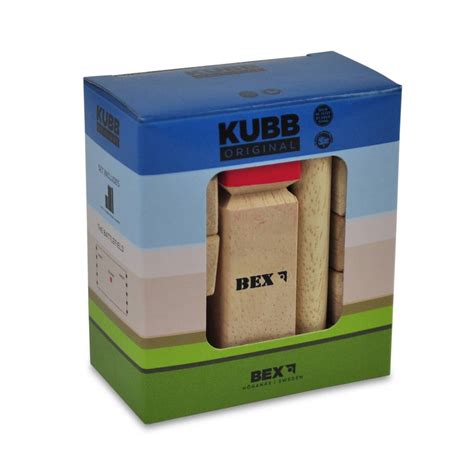 Mini Kubb Original Med Rød Konge Kongespil Bræt And Brikker