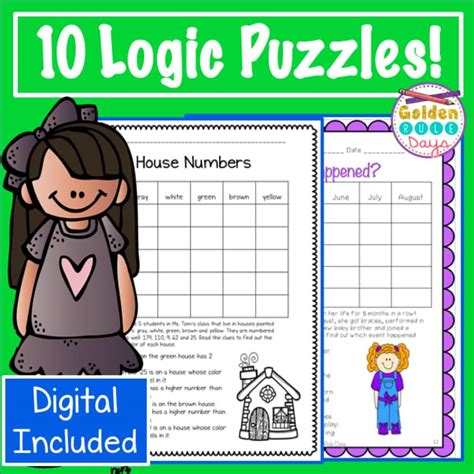 Early Finishers Logic Puzzles Enrichment Activities Fast Finishers Print Digital
