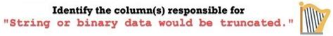 SQL SERVER Identify The Column S Responsible For String Or Binary Data Would Be Truncated
