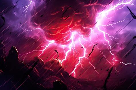 Premium Photo Lightning Strike Explosion