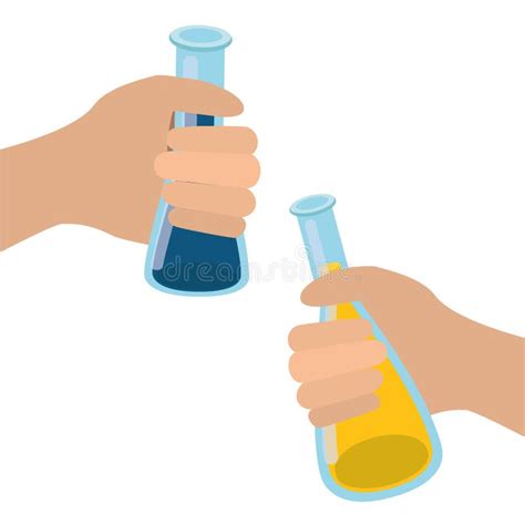 Hands With Laboratory Instruments In White Background Stock Vector