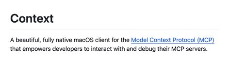 Context Macos에서 Mcp 서버 디버깅을 위한 네이티브 클라이언트 읽을거리and정보공유 파이토치 한국 사용자 모임