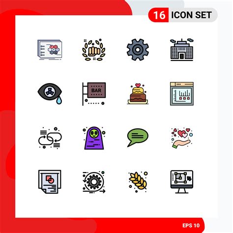 Set Of 16 Vector Flat Color Filled Lines On Grid For Mutation Business