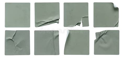 Um Conjunto De Etiqueta Adesiva De Papel Retangular Verde Isolada Em Fundo Branco Imagem De