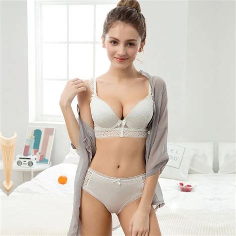 Sexy Lace Underwear Bra Set Gathered Bra And Panties Online Underwear