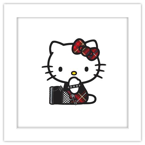 Gallery Pops Sanrio Hello Kitty Punk Red Wall Art White Framed