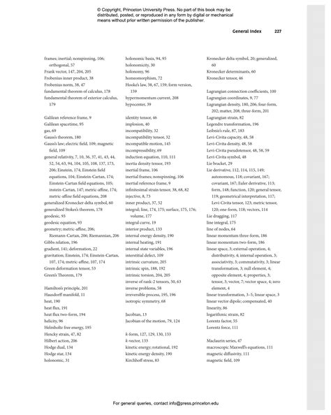 A Geometrical Introduction To Tensor Calculus Princeton University Press
