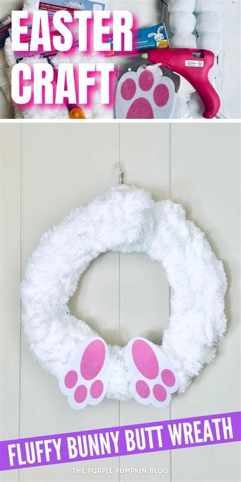 Diy Easter Fluffy Bunny Butt Wreath Craft