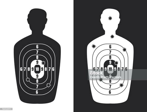 표적 총 총격 실루엣 개념 벡터 그래픽 디자인 일러스트레이션 0명에 대한 스톡 벡터 아트 및 기타 이미지 0명 강철 개체