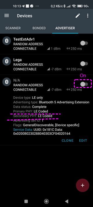 Reception Of Advertising In The Long Range Mode Coded Phy S Does Not Work Issue