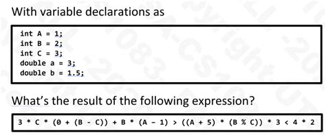 Solved With Variable Declarations As Int A 1 Int B 2 Chegg