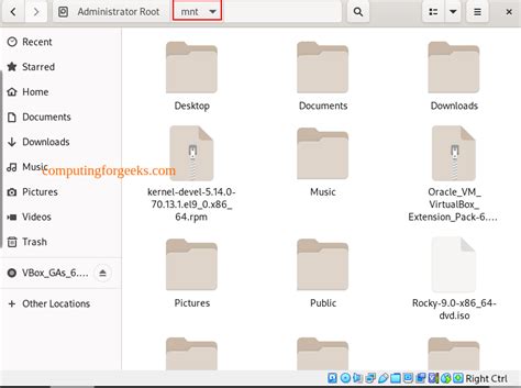 在 Rocky AlmaLinux 9 上安装 VirtualBox Guest Additions