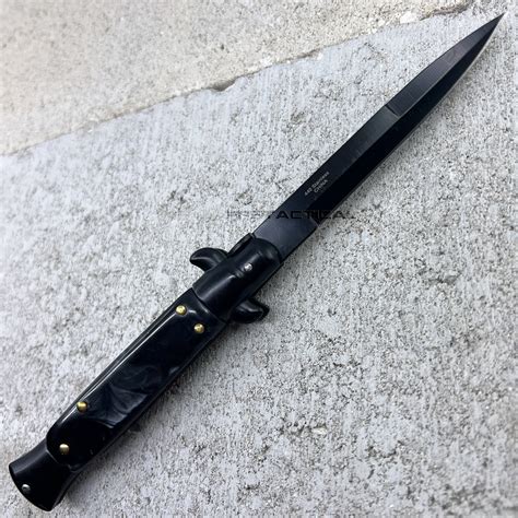 Fpstactical Entricity Italian Style Stiletto Switchblade Black With Bl