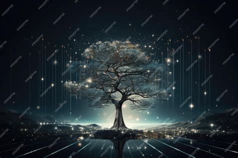 Premium Ai Image Digital Tree With Glowing Connection Lines In Branches Technology Environment