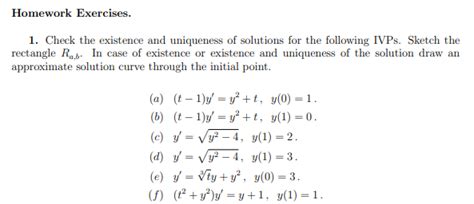 Solved 4 2 Existence And Uniqueness Of Solutions For